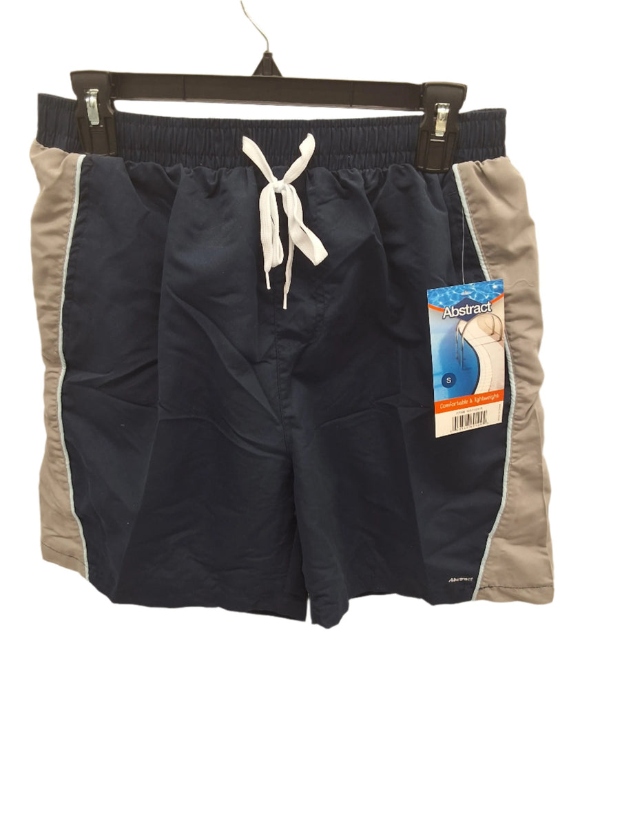 MEN'S BATHING SUIT NAVY/GREY – BLACK + WHITE