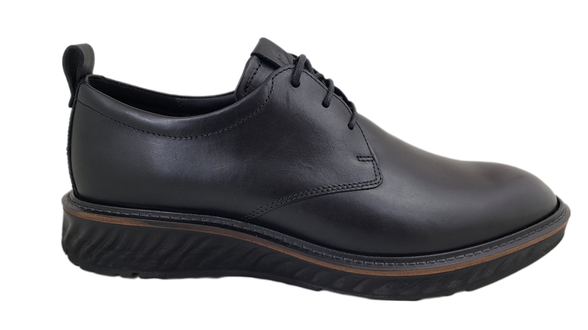ECCO MEN'S BLACK ST.1 HYBRID PLAIN TOE LACE SHOE 836404 – BLACK + WHITE