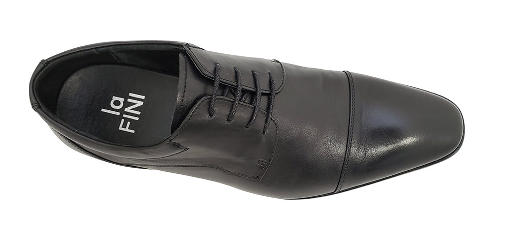 LA FINI MEN'S BLACK LEATHER LACE DRESS SHOES 968-7413 – BLACK + WHITE
