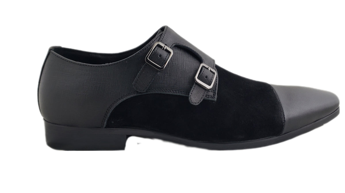 MARIO SAMELLO MEN'S BLACK DOUBLE BUCKLE SUEDE SHOES - LX10-12C – BLACK ...